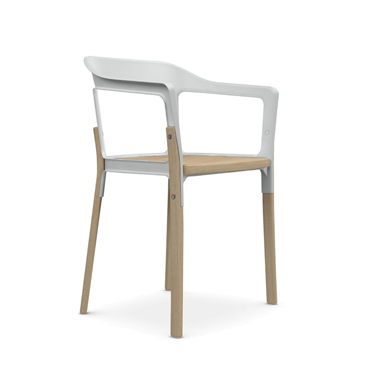 Magis - Sedia Steelwood schienale bianco gambe faggio naturale - LONGHO ...