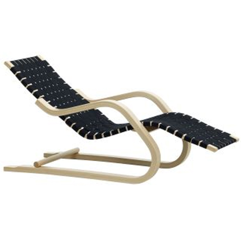 Artek - Poltrona 43 fettuccia nera blu - LONGHO | Design Concept Store