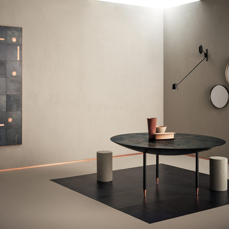 De Castelli - Tavolo Roma Acciaio inox DeOpale e puntali rame D160 ...