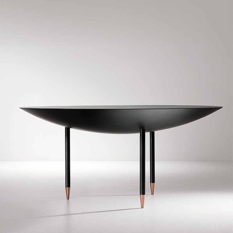 De Castelli - Tavolo Roma Acciaio inox DeOpale e puntali rame D137 ...