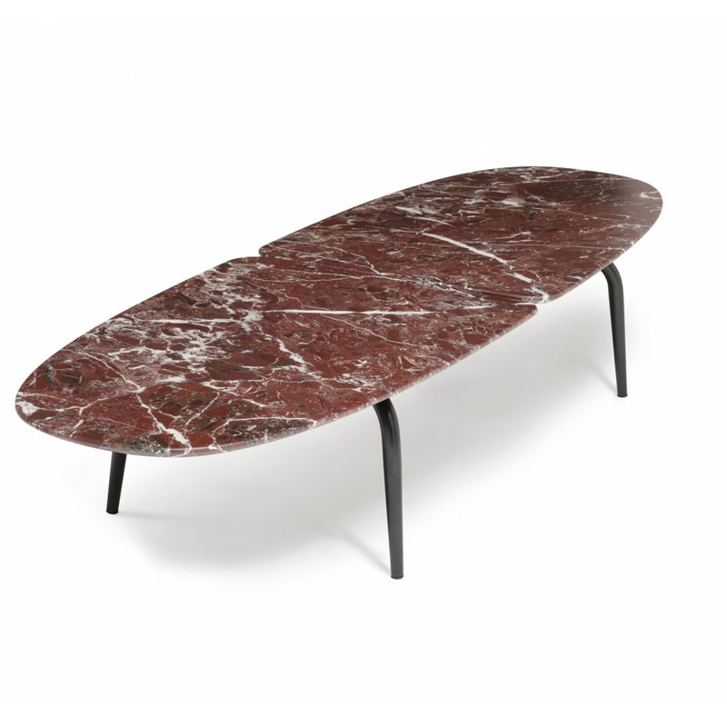 Zanotta - Tavolino 681 Graphium Top Marmo Rosso Lepanto 140x60 - LONGHO ...