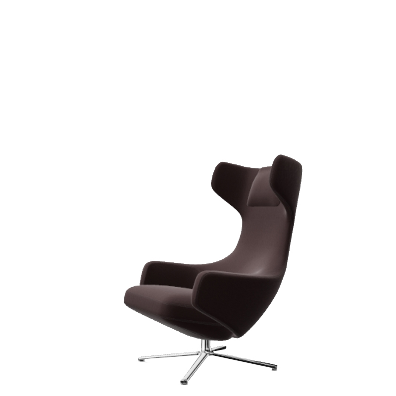 Vitra - Poltrona Grand Repos Base lucido Tessuto volo castano - LONGHO ...