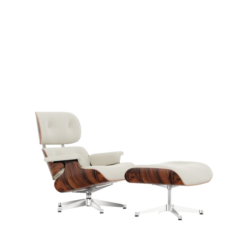 Vitra - Poltrona Lounge Chair & Ottoman h84 Palissandro Santos neve ...