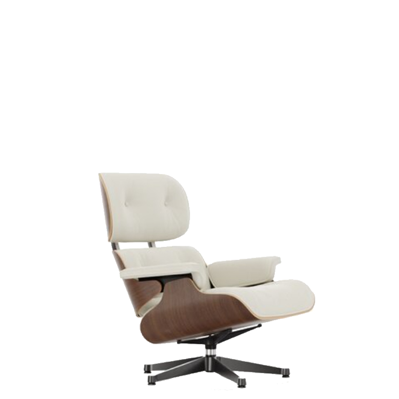 Vitra - Poltrona Lounge Chair h84 Noce nero pigmentato neve base lucido ...