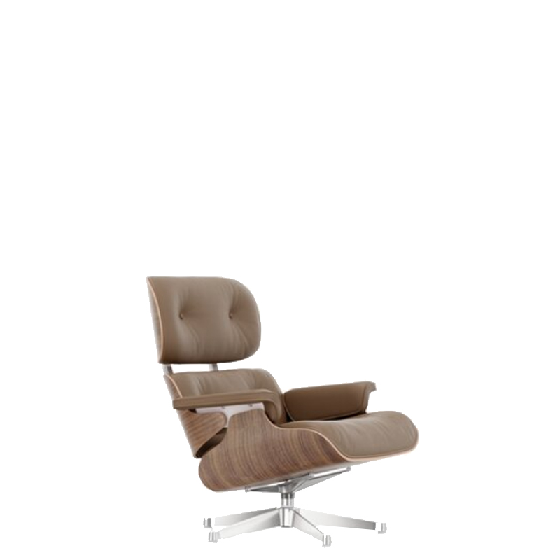 Vitra - Poltrona Lounge Chair h84 Noce pigmentato bianco oliva base ...
