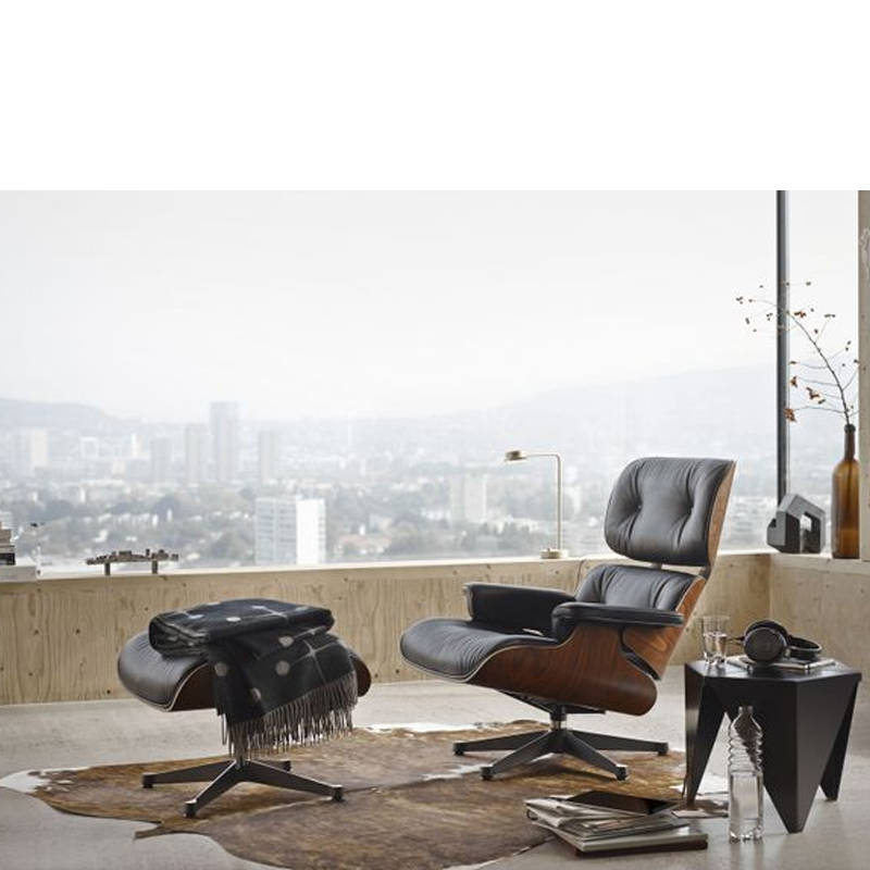 Vitra - Poltrona Lounge Chair & Ottoman h84 Palissandro Santos ...