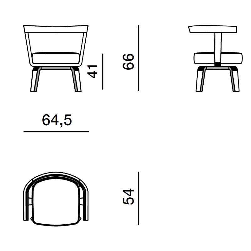 Molteni – Sedia low chair Porta Volta con schienale imbottito noce ...