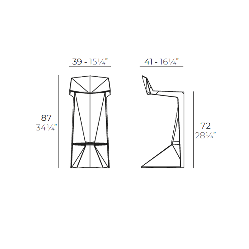 Vondom - Voxel bar stool black basic set 4 pcs