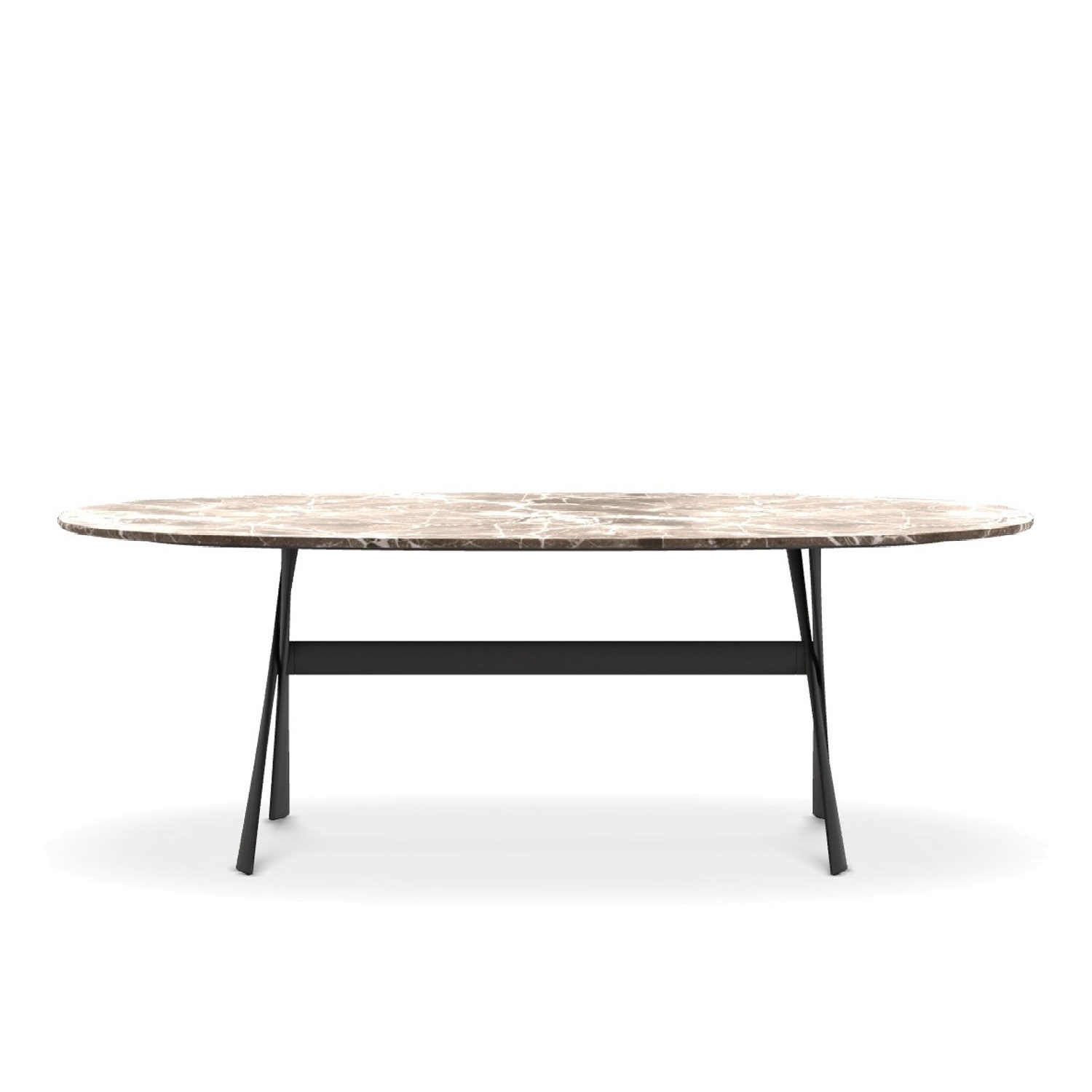 Molteni - Tavolo ovale Gatwick L240 struttura peltro piano grigio ...