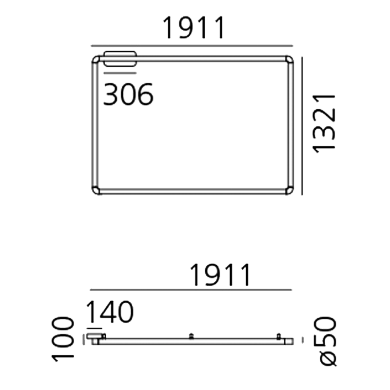 Artemide – Lampada da parete soffitto Alphabet of Light Rectangular ...