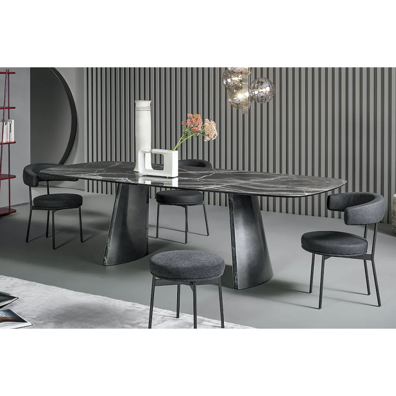 Bonaldo – Tavolo a botte Torii base metallo brunito piano in ceramica ...