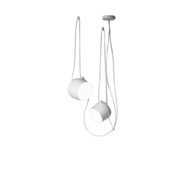 Flos - Lampada a sospensione Aim small bianca 2 moduli e rosone multiplo bianco DALI - LONGHO ...