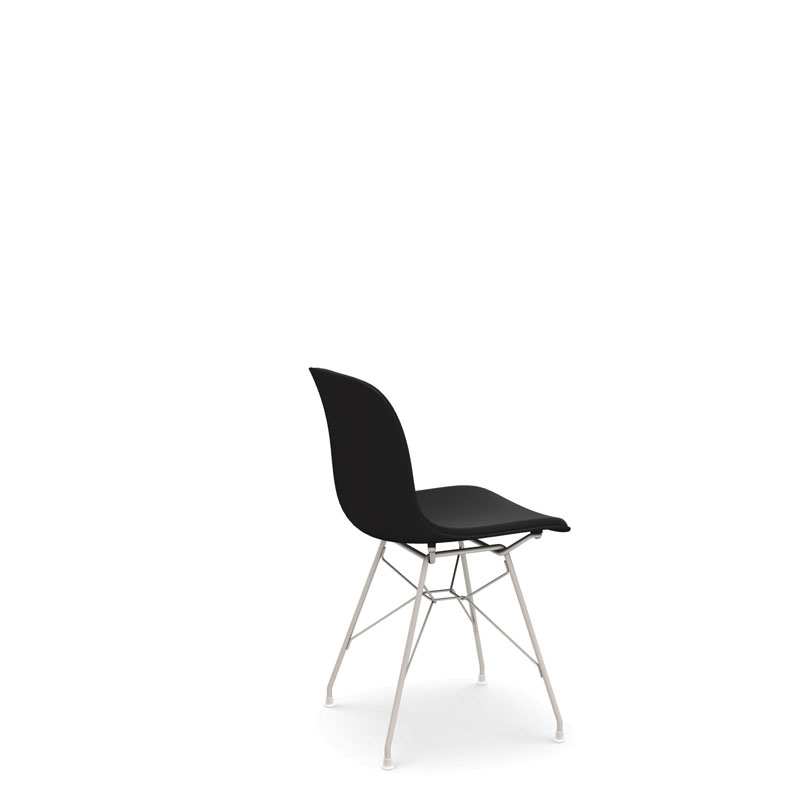 Magis - Sedia Troy wireframe struttura bianca seduta nera fronte ...