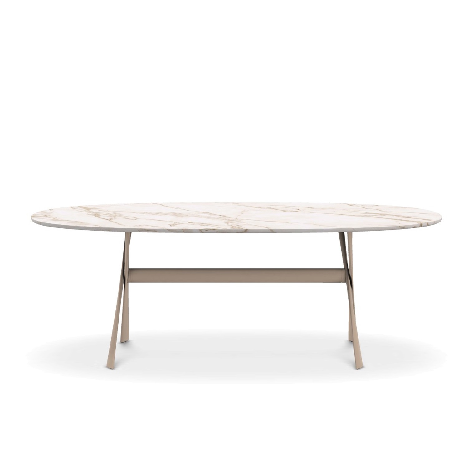 Molteni - Tavolo ovale Gatwick L240 struttura Iris piano Calacatta ...